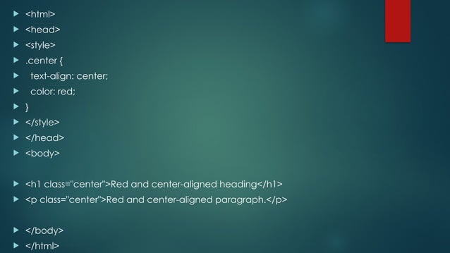 CSS selectors and their types and their examples in css.pptx