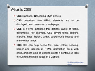What is CSS? | PPT