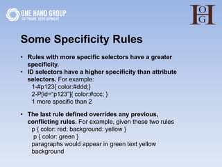 Css specificity inheritance and the cascade things you should know | PPTX