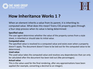 Css specificity inheritance and the cascade things you should know | PPTX