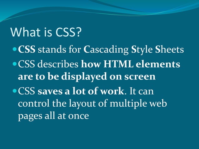 CSS Cascade Style Sheet | PPT