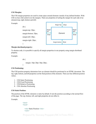 CSS styling and adding description about | PDF