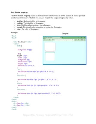 CSS styling and adding description about | PDF