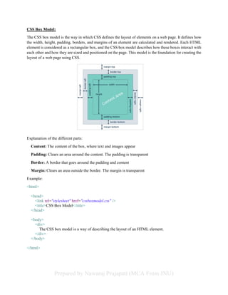 CSS styling and adding description about | PDF