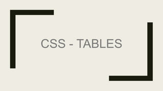 Css tables | PPTX
