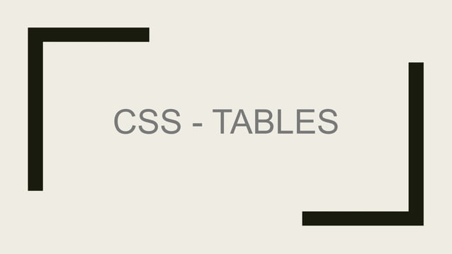 Css tables | PPTX