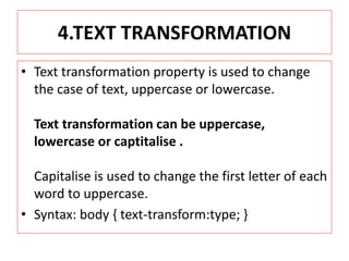 Css Text Formatting | PPTX