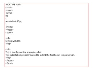 Css Text Formatting | PPT