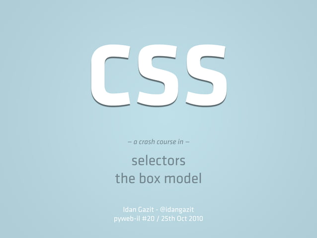 CSS: selectors and the box model | PPT