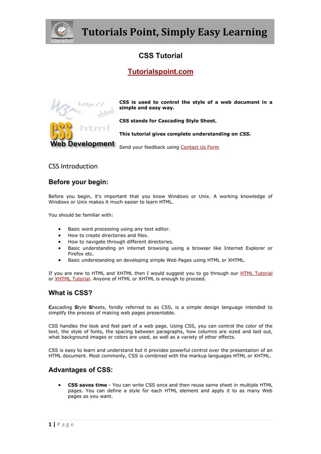 Css tutorial | PDF