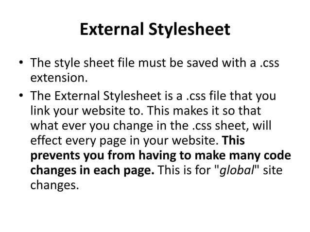 Css types internal, external and inline (1) | PPTX