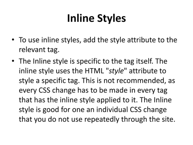 Css Types Internal External And Inline 1 Ppt