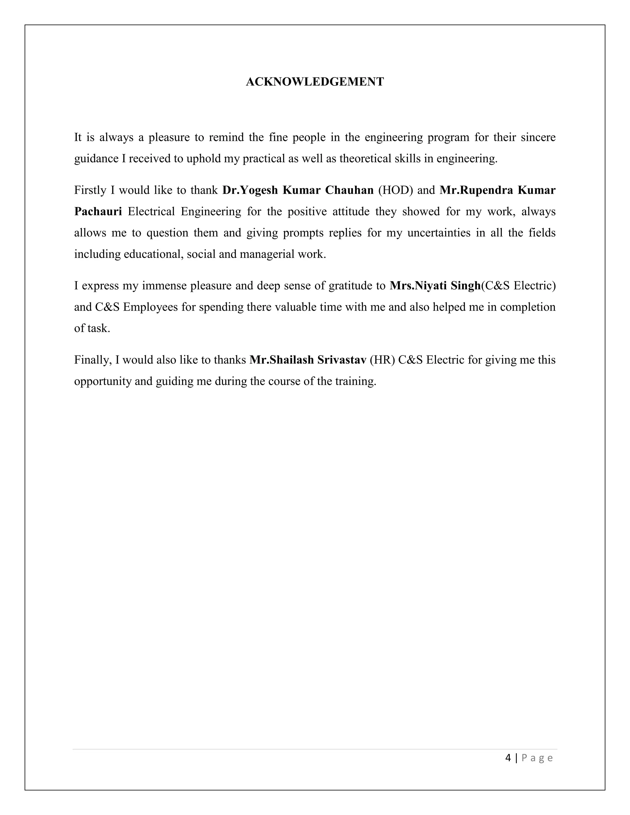 C&S Electric Summer Training Report | PDF