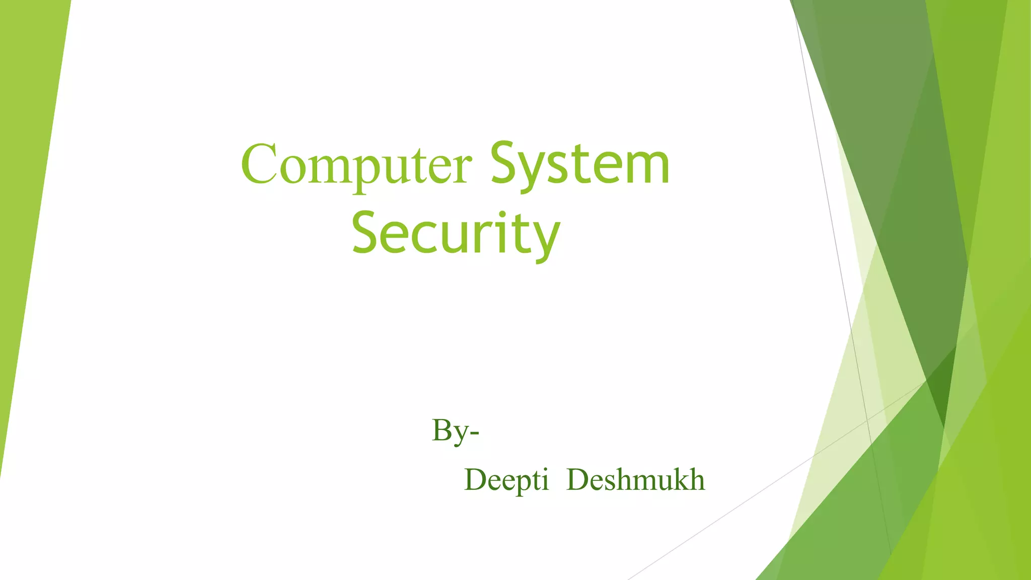 Computer Security System Unit1 Pptx