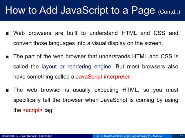 Css Unit I Basics Of Javascript Programming Pdf 2870