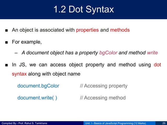 CSS Unit I - Basics of JavaScript Programming | PDF