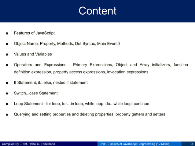 Css Unit I Basics Of Javascript Programming Pdf 2663