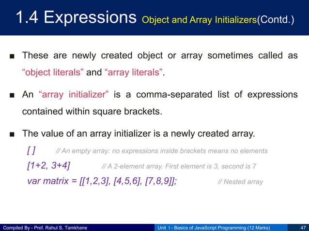 CSS Unit I - Basics of JavaScript Programming | PDF