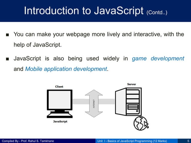 CSS Unit I - Basics of JavaScript Programming | PDF