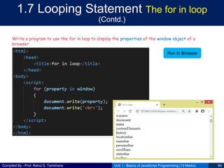 CSS Unit I - Basics of JavaScript Programming | PPT