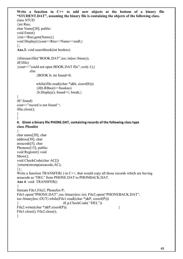 CBSE XII COMPUTER SCIENCE STUDY MATERIAL BY KVS | PDF | Programming ...