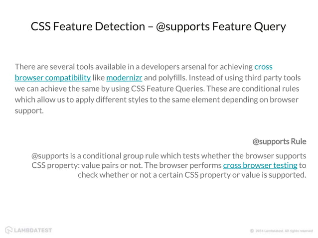 Css With Feature Detection For Cross Browser Compatibility Ppt