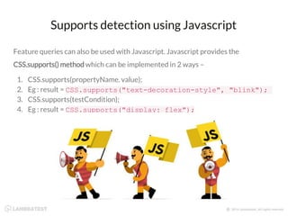 CSS With Feature Detection for Cross Browser Compatibility | PPTX | Web Development | Internet