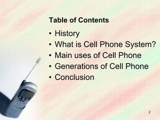 Cell Phone System Technologies | PPT