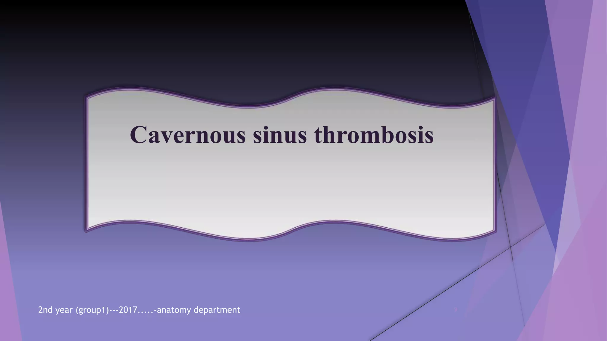 cavernous sinus thrombosis | PPSX