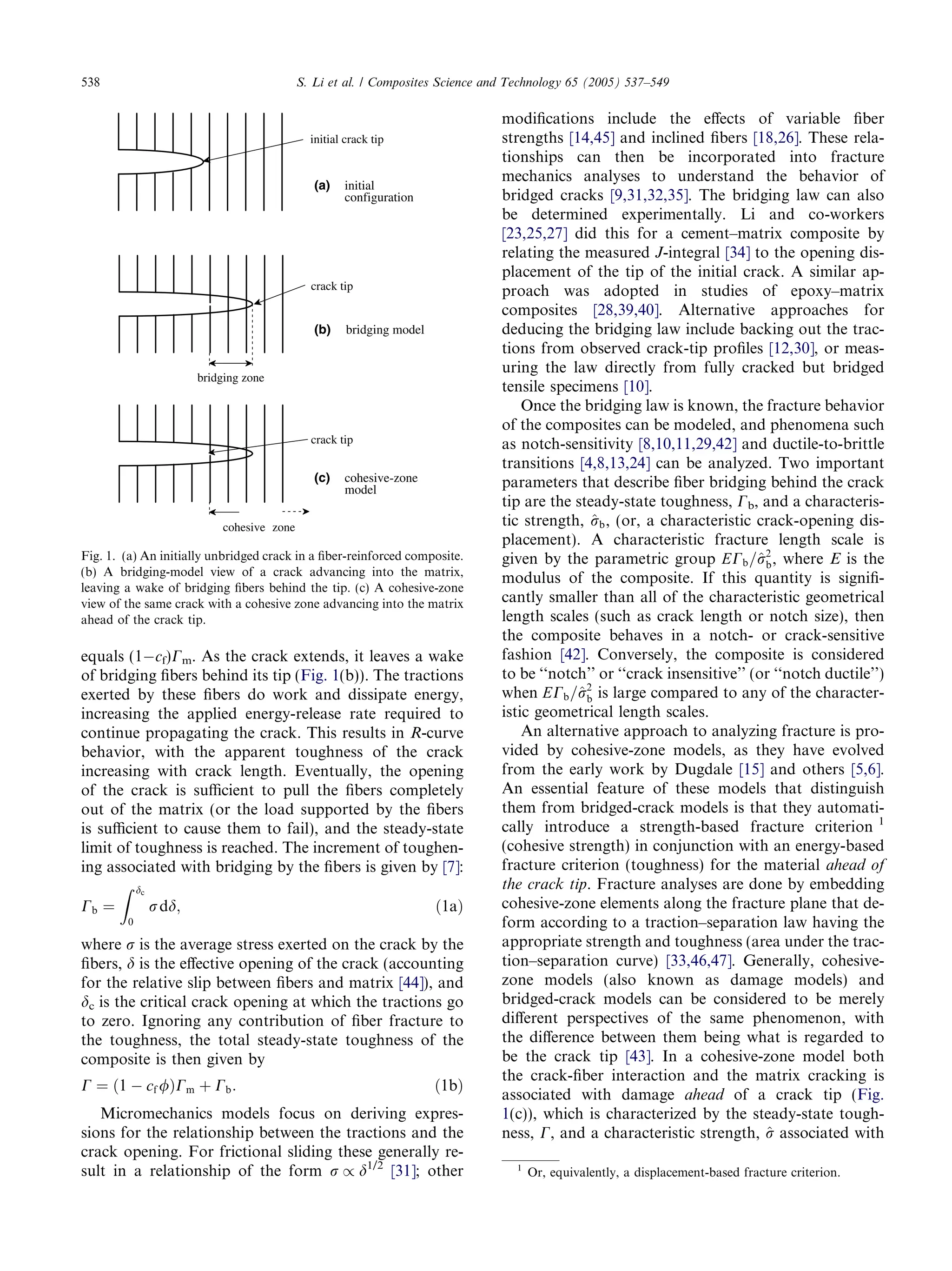 Use of a cohesive-zone model to analyze the fracture of a fiber ...