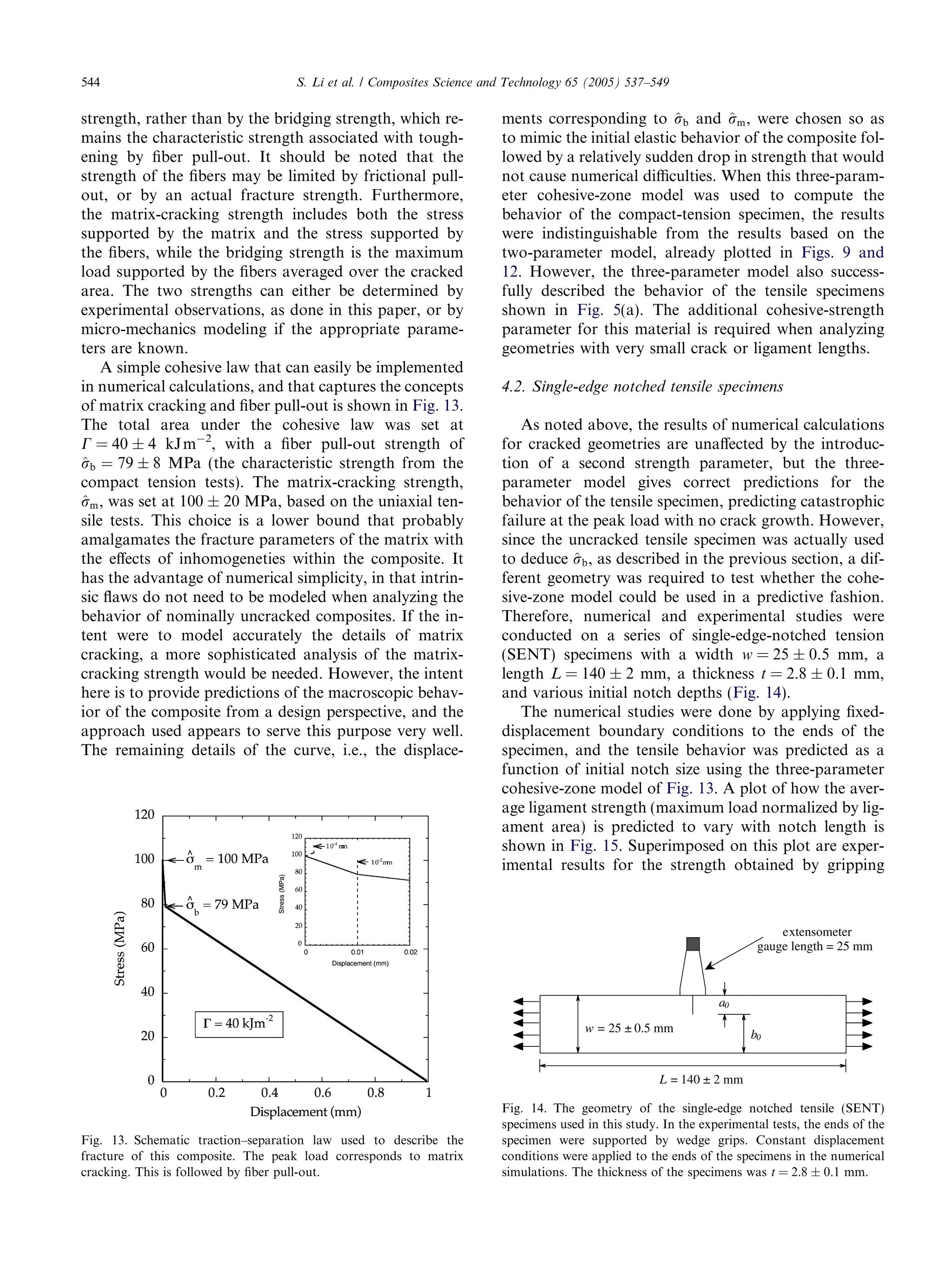 Use of a cohesive-zone model to analyze the fracture of a fiber-reinforced polymer–matrix ...