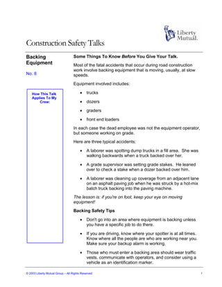 Construction Safety Talks - 08 | PDF