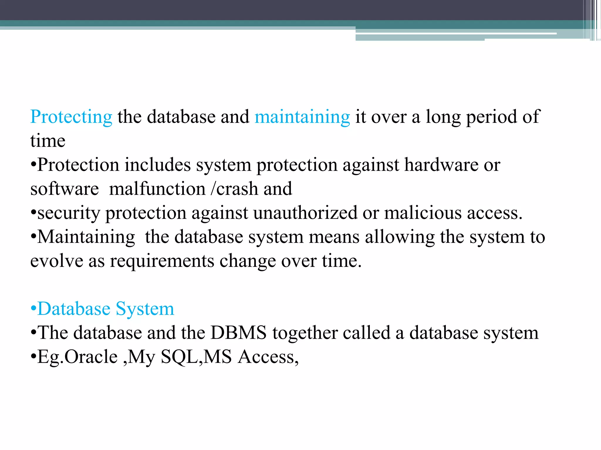 Cst204 Dbmsmodule1 Ppt 1pptx Databases Computer Software And Applications