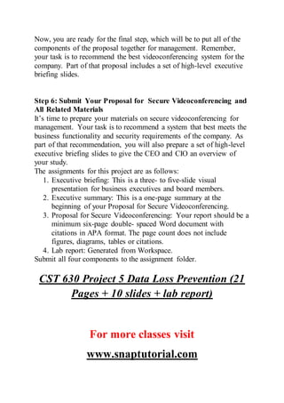 CST 630 Effective Communication - snaptutorial.com