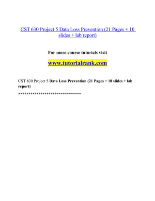 Cst 630 Inspiring Innovation--tutorialrank.com