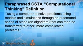 Game Design as an Intro to Computer Science: CSTA 2014 | PPTX