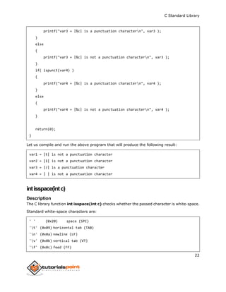 C standard library_tutorial | PDF | Programming Languages | Computing
