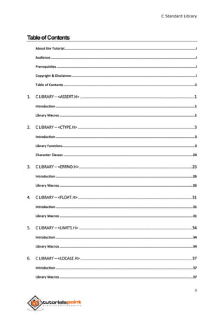 C standard library_tutorial | PDF | Programming Languages | Computing