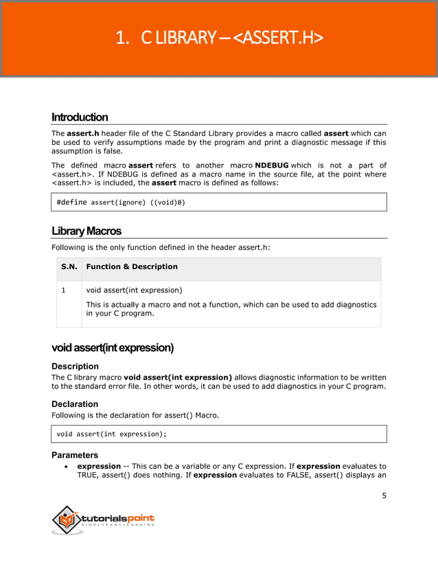 C Standard Library Tutorial Pdf