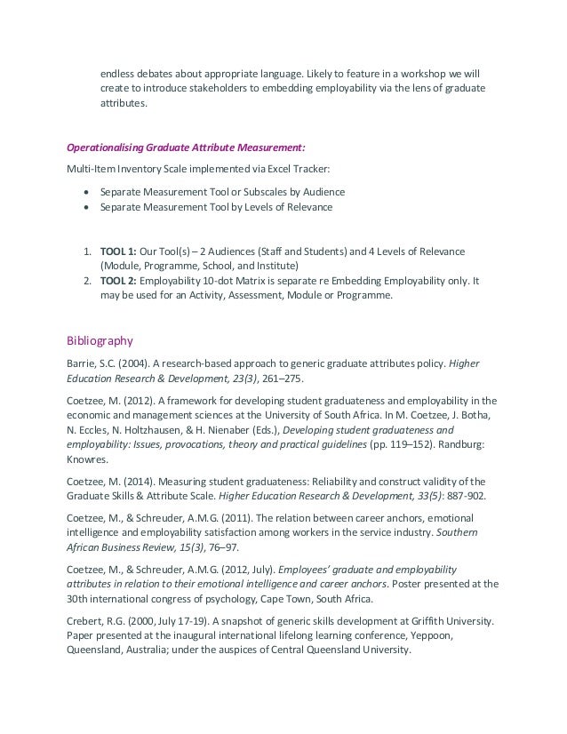 Measuring Graduate Attributes - Lit Review for Tracker | PDF