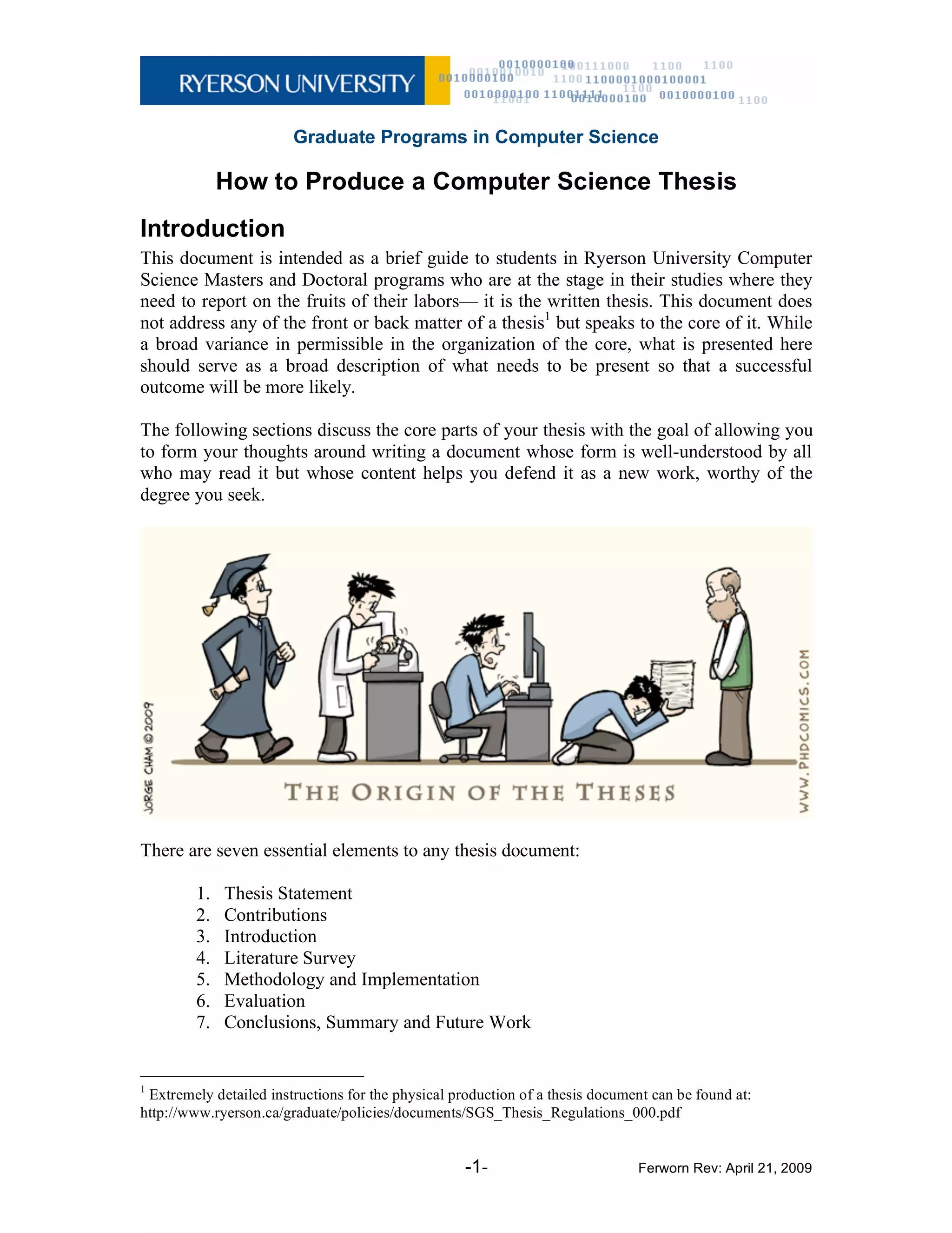 Cs thesis guide | PDF