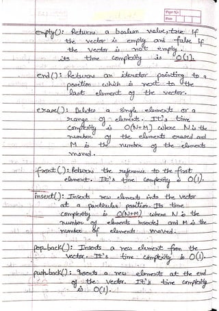 C++ STL(Standard Template Library) Handwritten notes.pdf | Programming ...