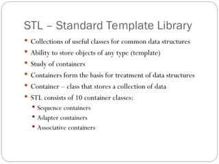 C++ STL standard template librairy in OOPs.ppt