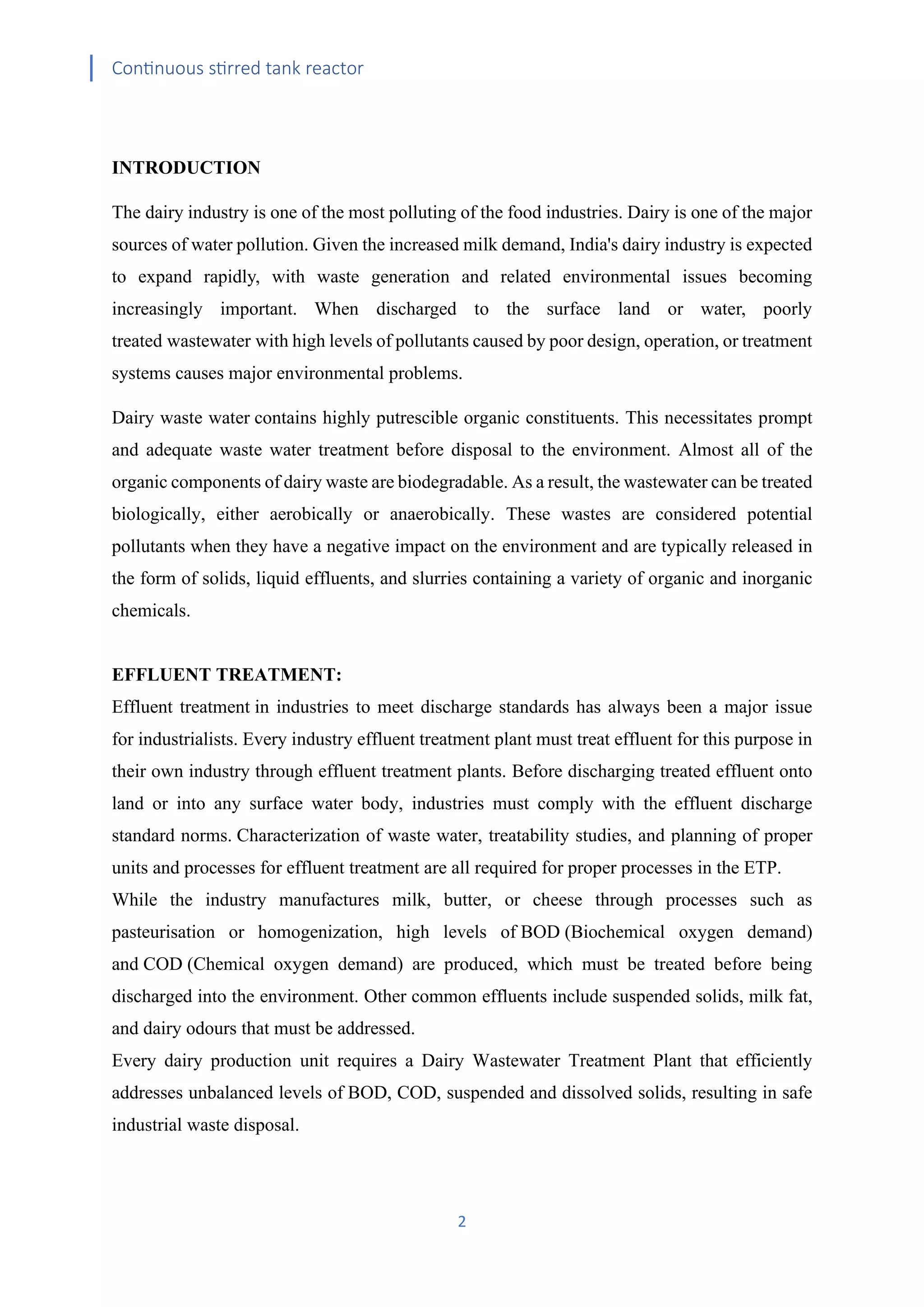 Continuous stirred tank reactor (CSTR ) | PDF