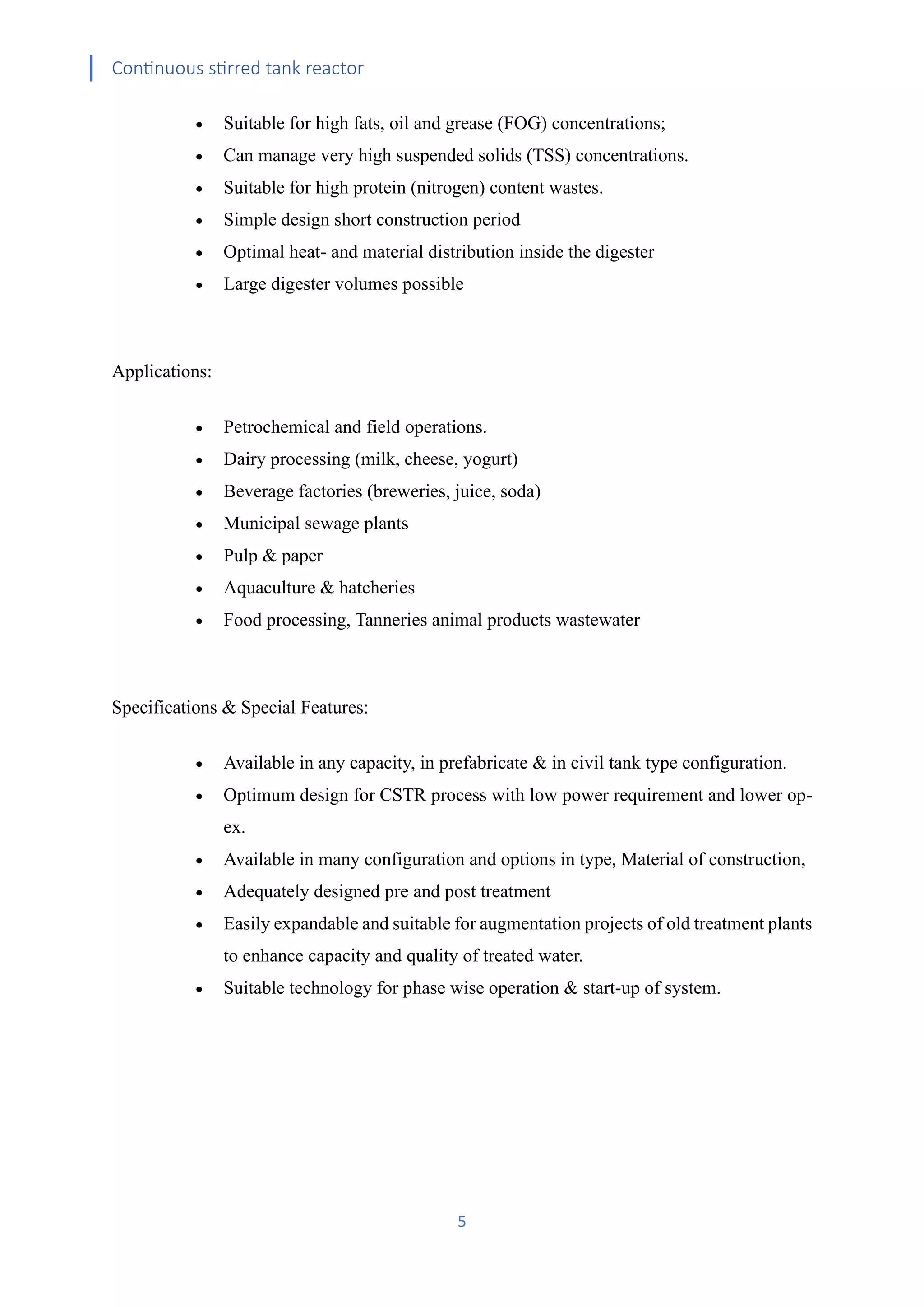 Continuous stirred tank reactor (CSTR ) | PDF