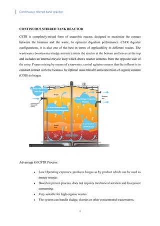 Continuous stirred tank reactor (CSTR ) | PDF