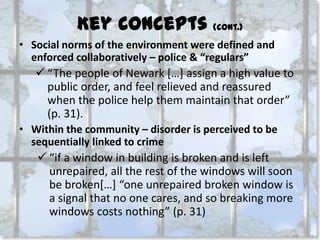 Wilson & Kelling's "Broken Windows" Analysis - C Strayer | PPTX