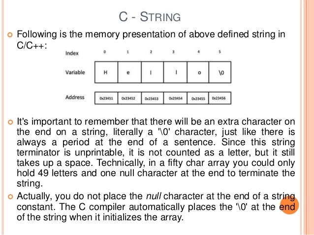 C string