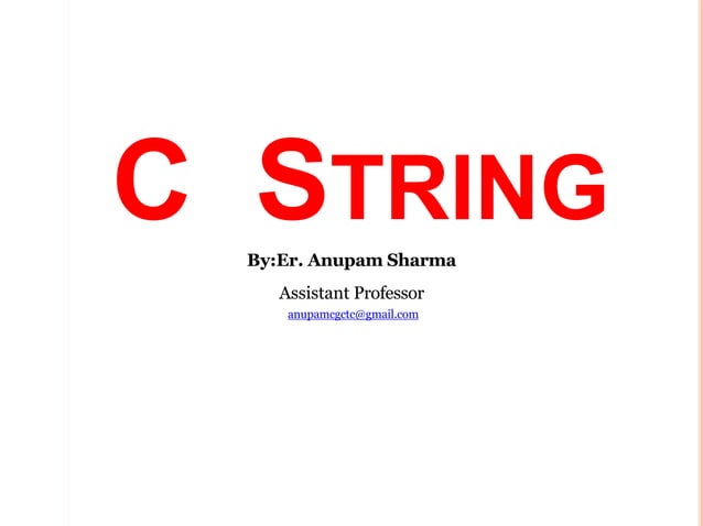 string in C | PPTX | Programming Languages | Computing