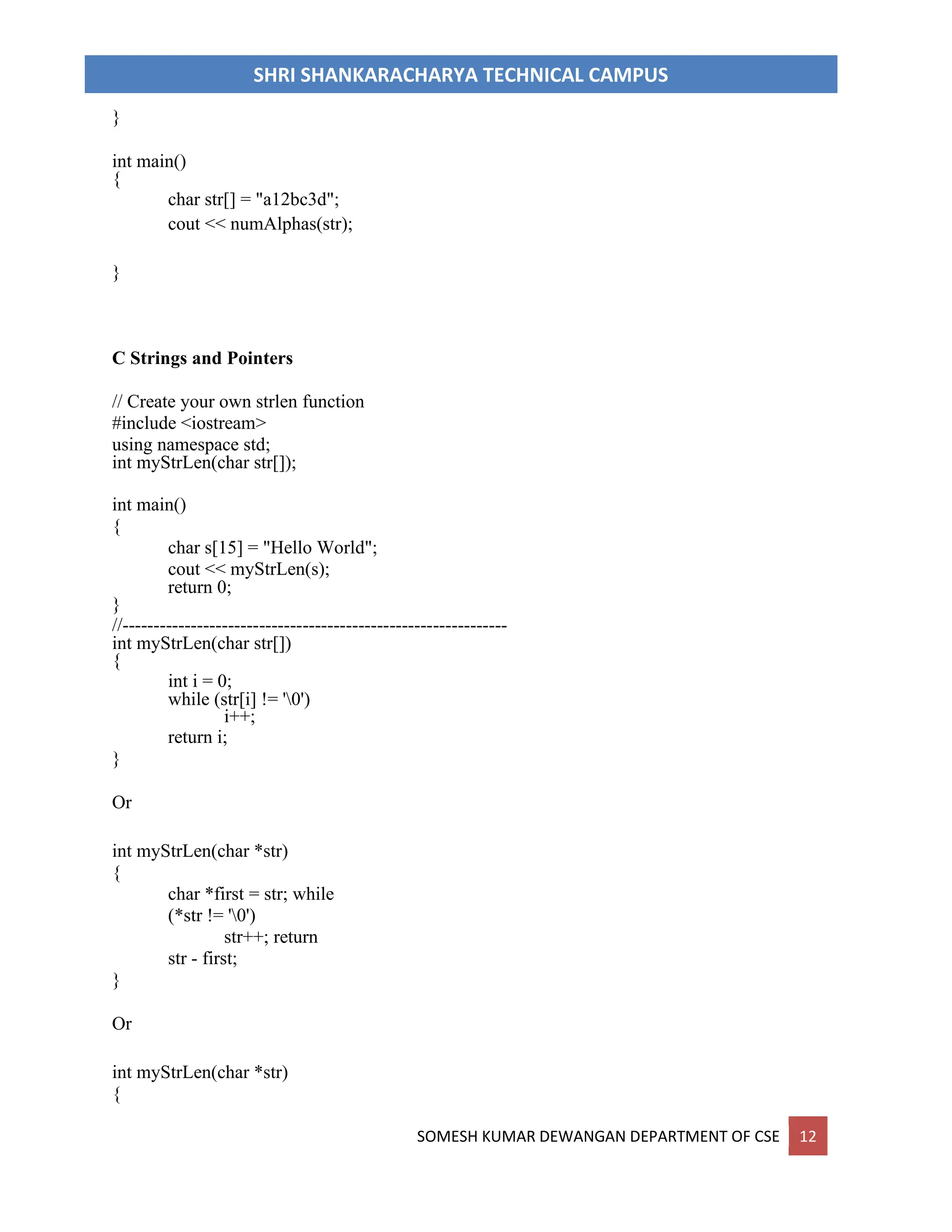 C string _updated_Somesh_SSTC_ Bhilai_CG | PDF